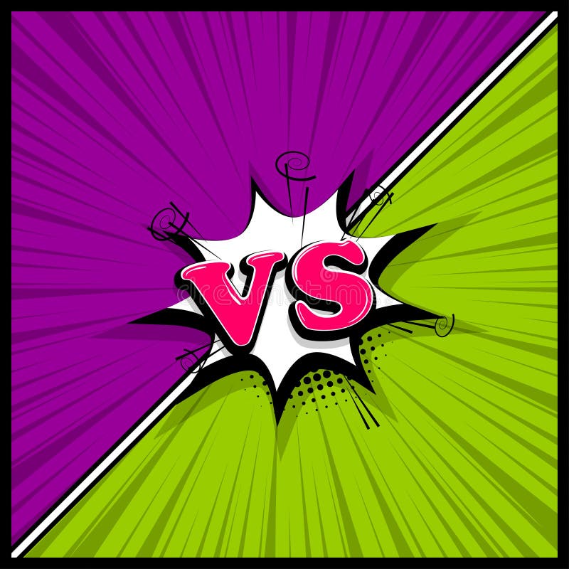 Versus Comic Text Speech Bubble Stock Vector - Illustration of frame ...