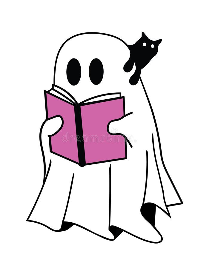 Vector Ghost Reading a Book. Stock Vector - Illustration of drawing ...
