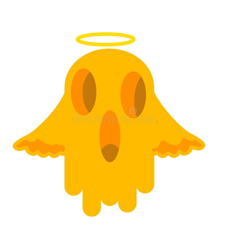 Vector Illustration Halloween Yellow Little Ghost Stock Illustration ...