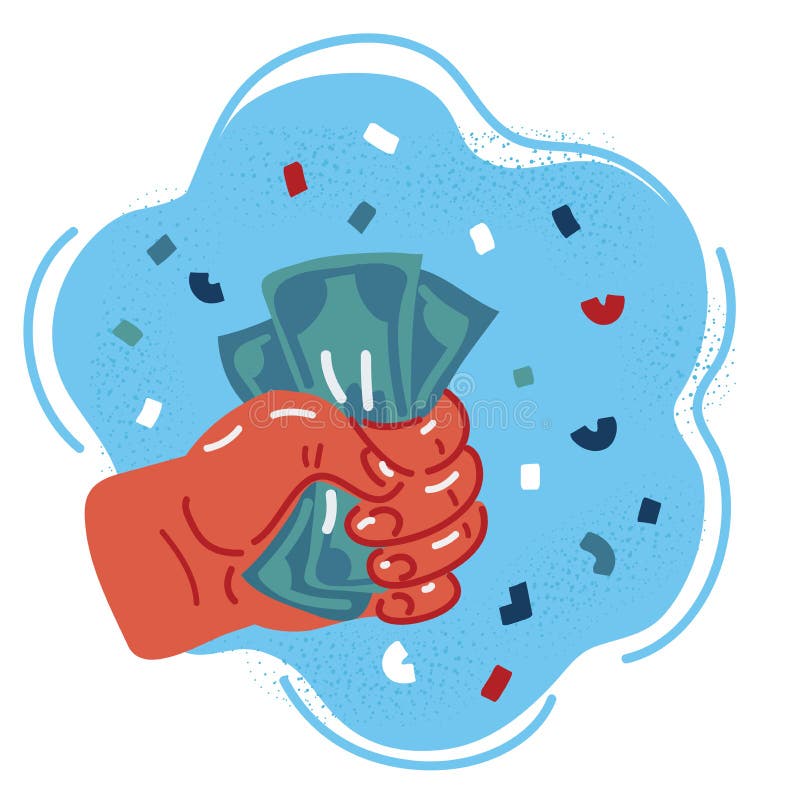 Vector Illustration of Hand with Cash Stock Vector - Illustration of ...
