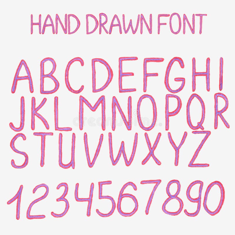 Vector Illustration. Hand Drawn Alphabet with Stock Vector ...