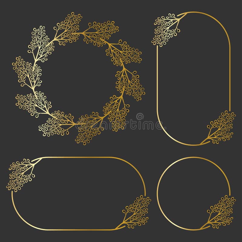 Vector Illustration of Hand Drawn Botanical Frame Border Background ...