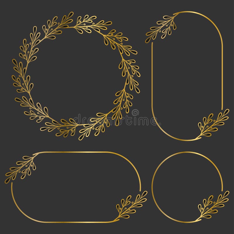 Vector Illustration of Hand Drawn Botanical Frame Border Background ...