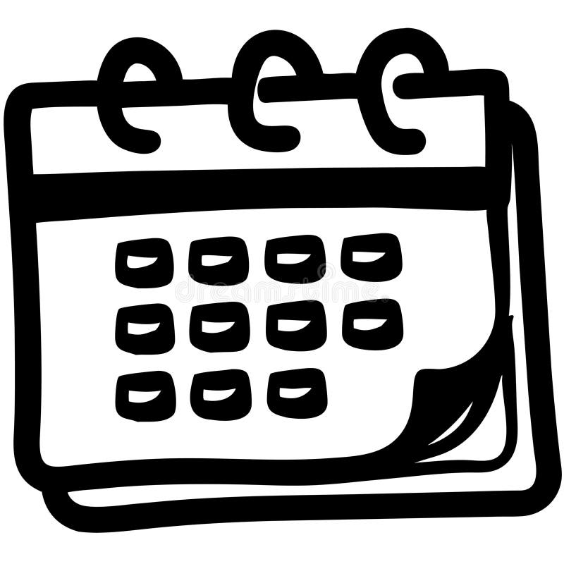 Vector Illustration of Hand Drawn Calendar for Planning and Scheduling ...