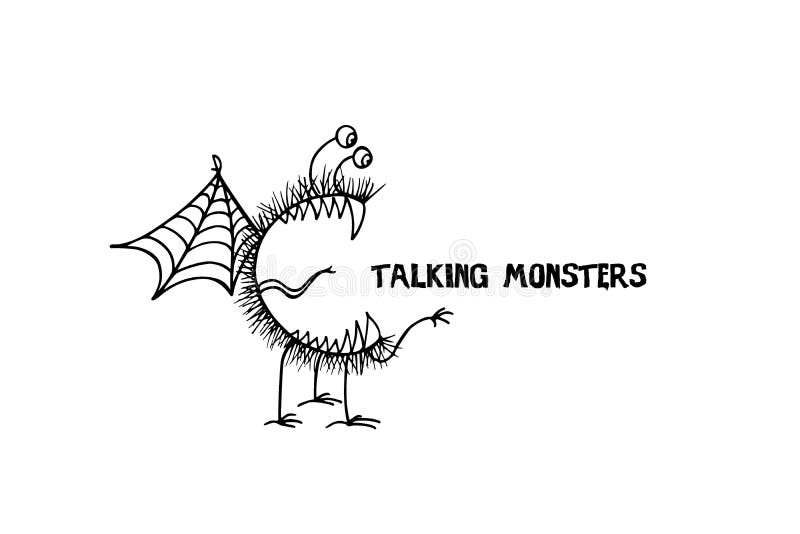 Talking monster cartoon stock vector. Illustration of speech - 38039118