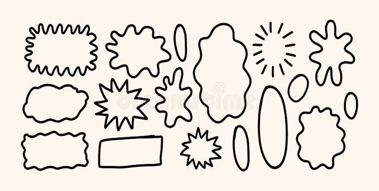 Vector Illustration of Hand Drawn Doodle Abstract Comic Shapes with ...