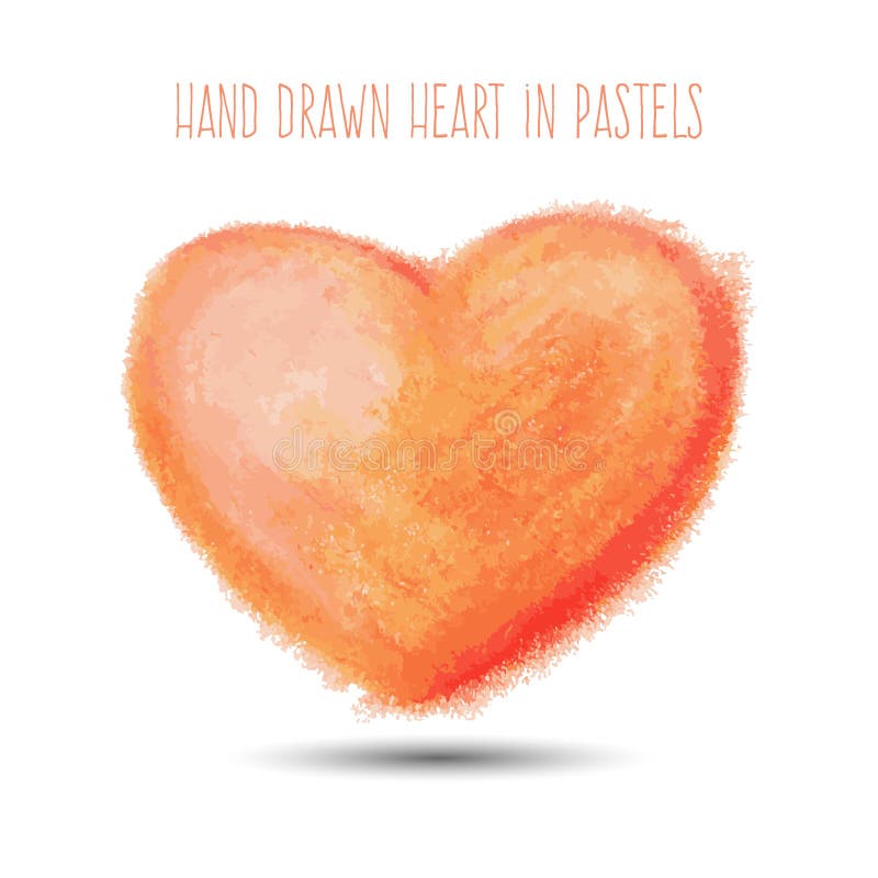 Vector Illustration with Hand Drawn Heart in Pastels Stock Vector ...