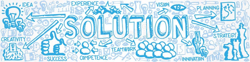 Vector Illustration of Icon Collection with Solution Concept Stock ...