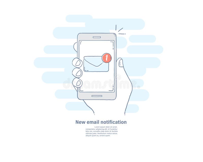 Got New E Mail. Notification Alert. Smartphone Application. Online ...