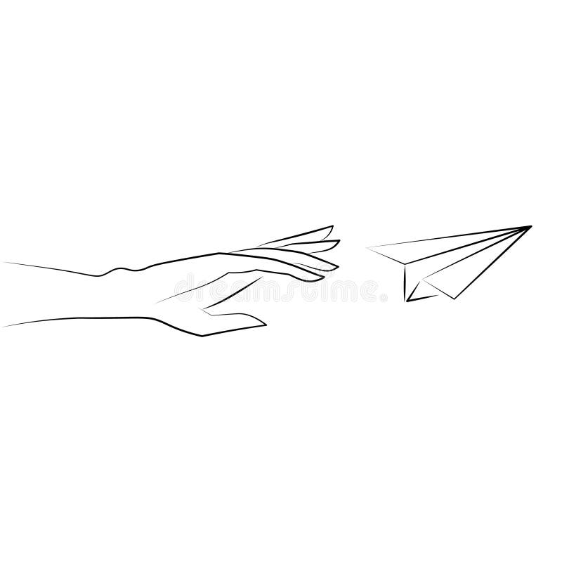 Vector Illustration of Hand Drawn Paper Plane Stock Vector ...