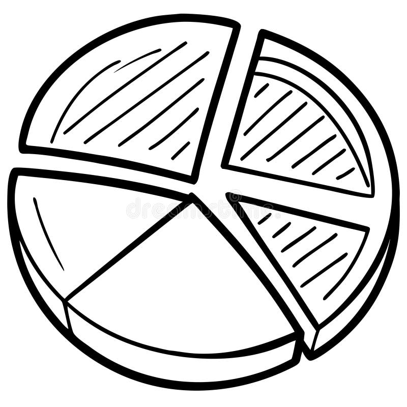 Vector Illustration of Hand Drawn Pie Chart for Data Analysis and ...