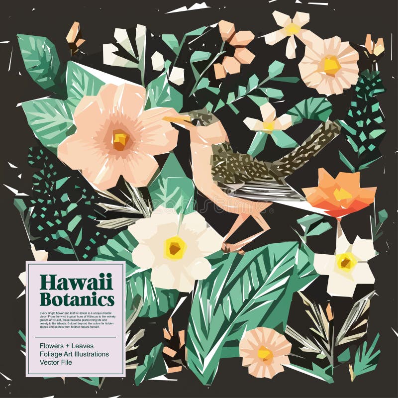 Vector Illustration with Hand Drawn Wild Flowers and Birds. Floral ...