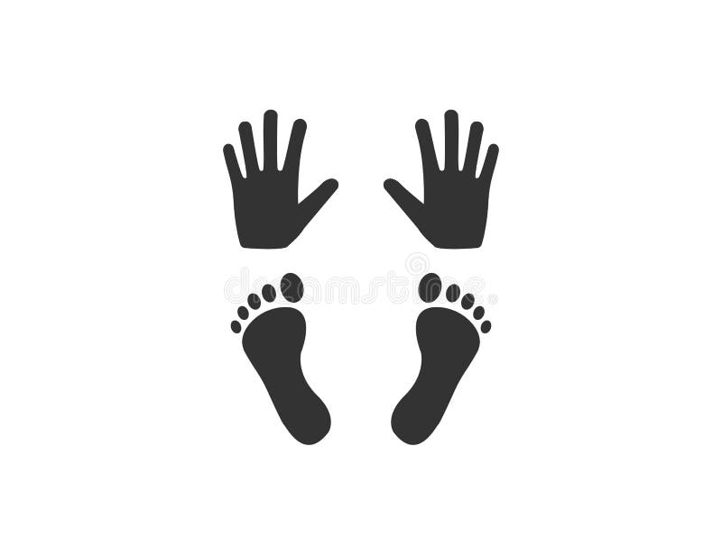 Human Hand Foot Icon, Print. Vector Illustration Stock Vector ...