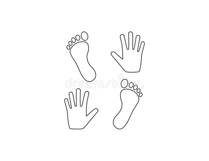 Human Hand Foot Icon, Print. Vector Illustration. Stock Vector ...