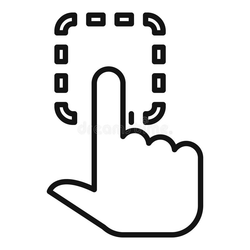 Hand Gesture Clicking a Digital Button Icon Stock Vector - Illustration ...