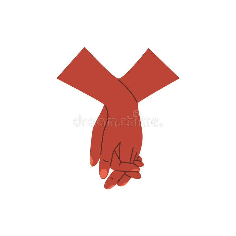 Vector Illustration of Hands Touching in Flat Style on Isolated ...
