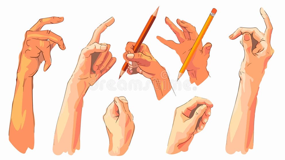 Diverse Hand Gestures Vector Set for Communication and Expression Stock ...
