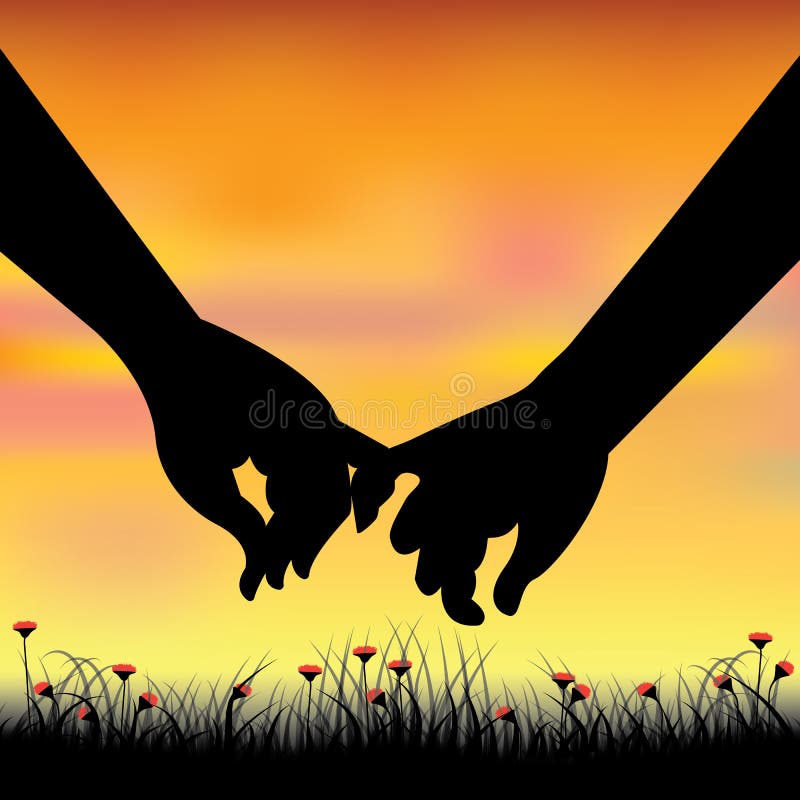 Vector Illustration,hand in Hand of Love Stock Vector - Illustration of ...