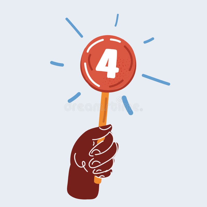 Vector Illustration of Hand Hold Four Point Banner Stock Vector ...