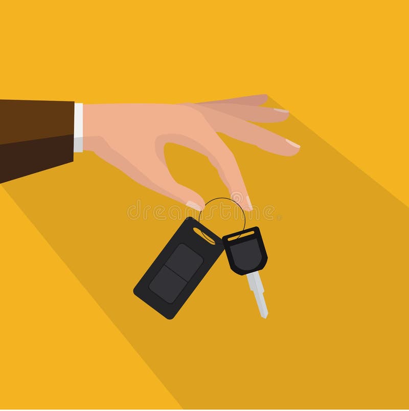 Hand Holding Car Keys with Chain. Vector Illustration Stock Vector ...