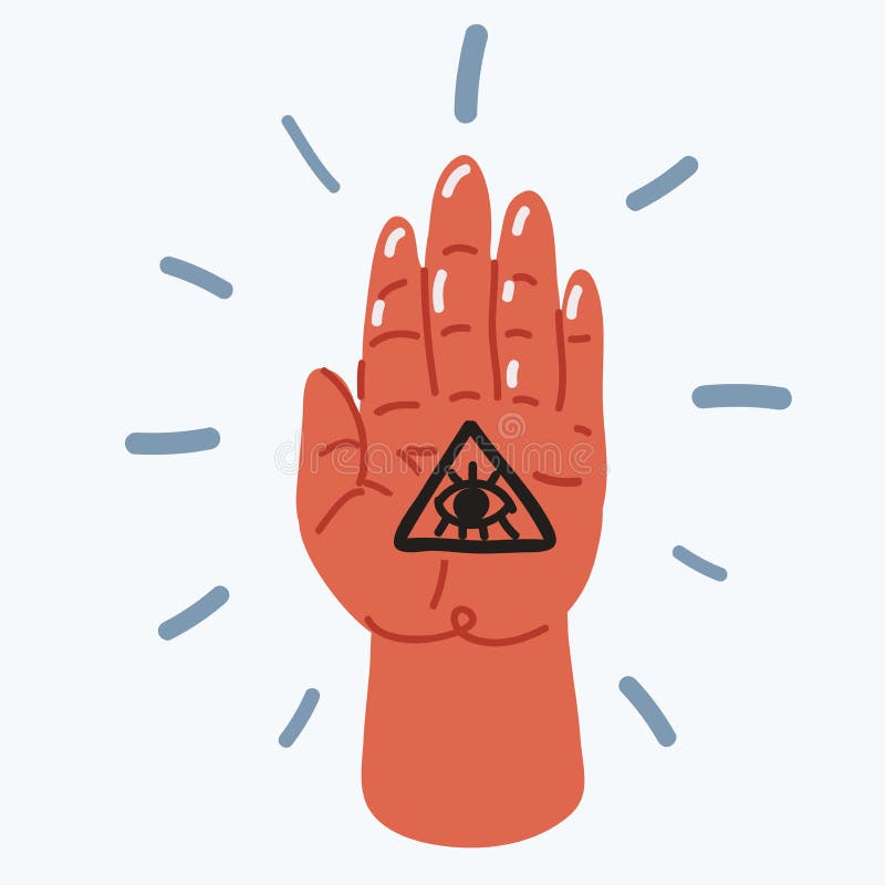 Vector Illustration of Hand is Holding Eye of Providence. Stock Vector ...