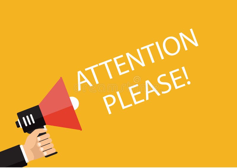 Vector Illustration. Hand Holding Megaphone with Pay Attention P Stock ...