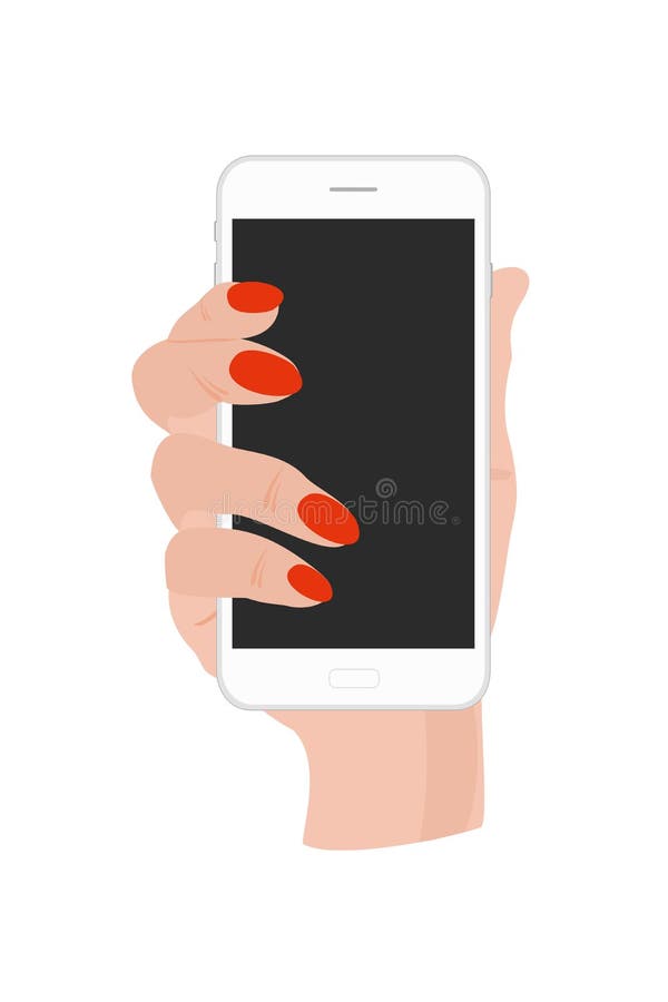 Vector Illustration of Hand Holding Phone with Empty Screen ...