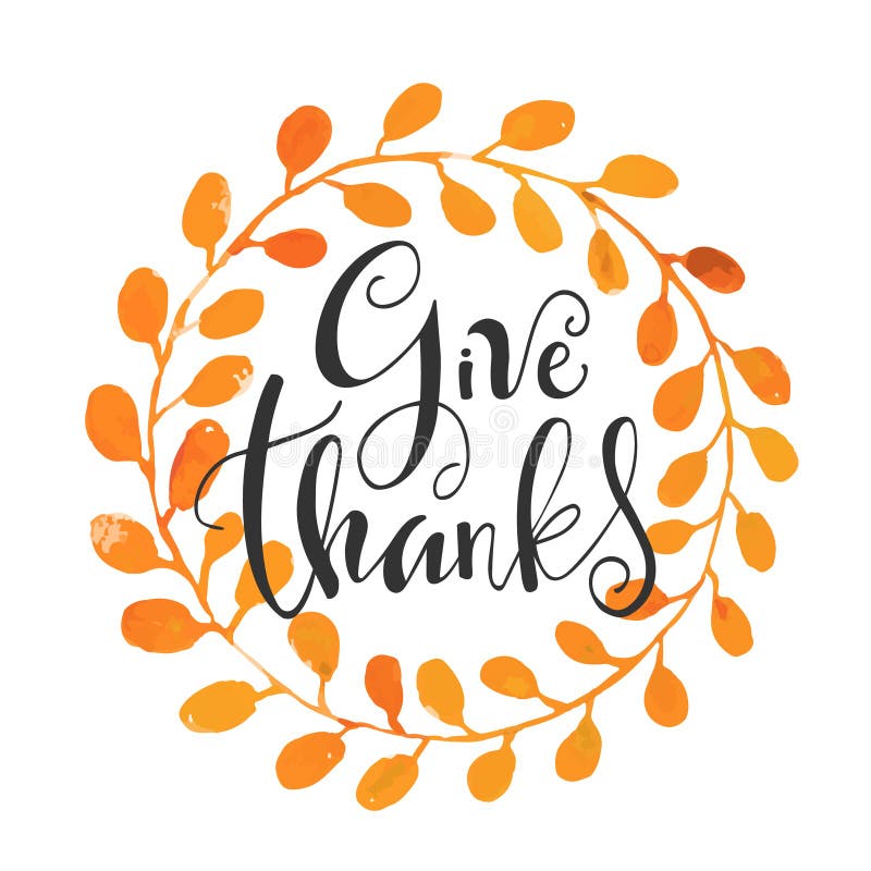 Give Thanks Hand Drawn Background Stock Vector - Illustration of ...