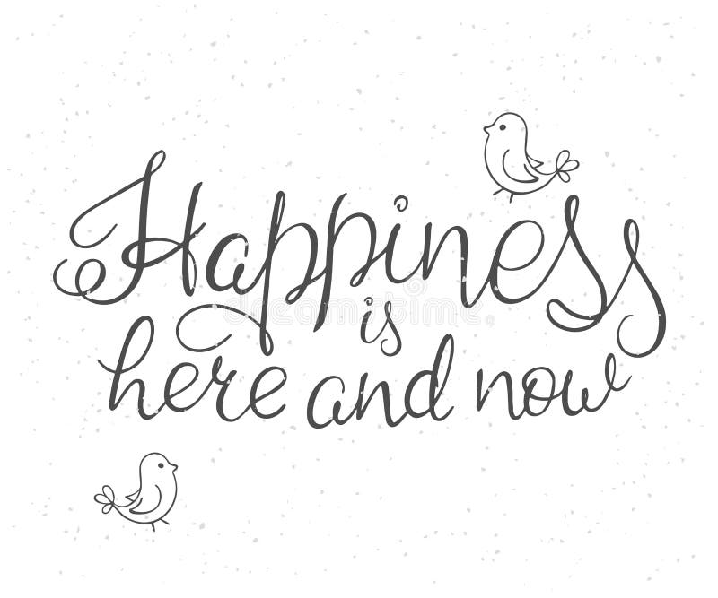 Vector Illustration Of Hand Lettering Inspiration Quote About Happiness