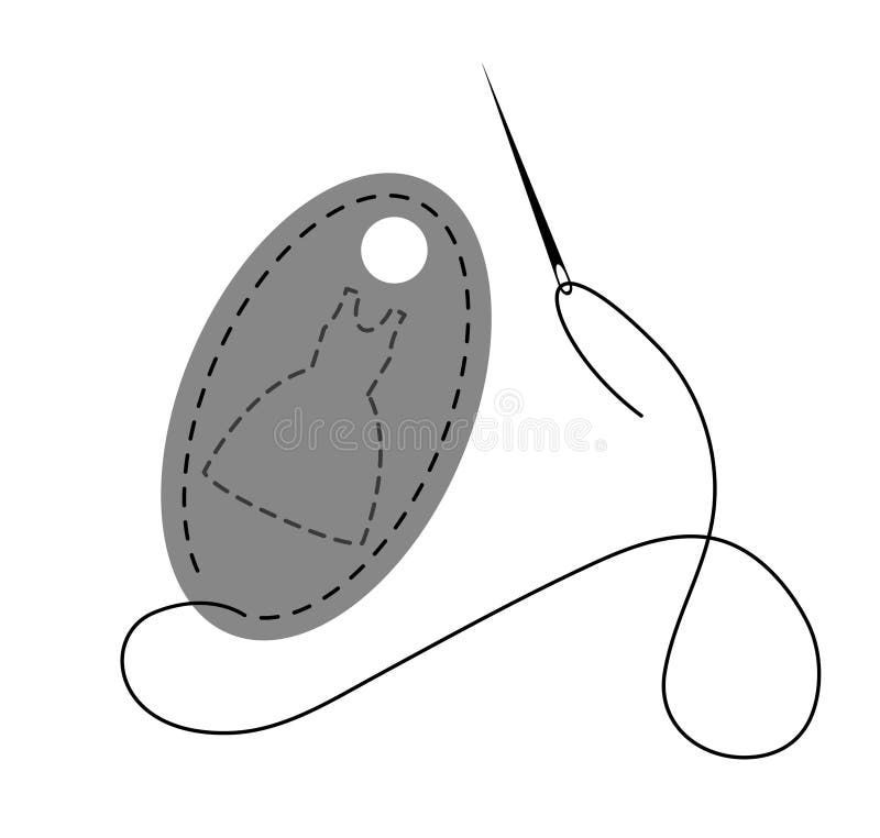 Vector Illustration of Hand Made Label Decorated with Stitch Made by ...