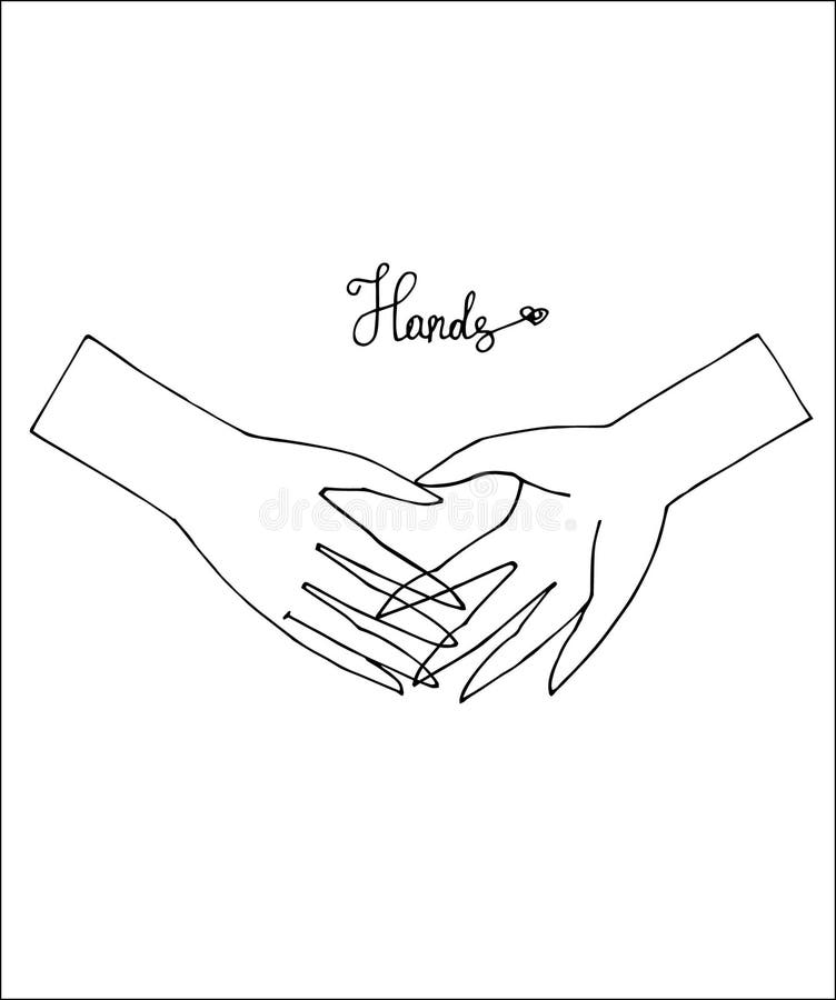 Vector Illustration of a Hand. Palms in Different Angles on a ...