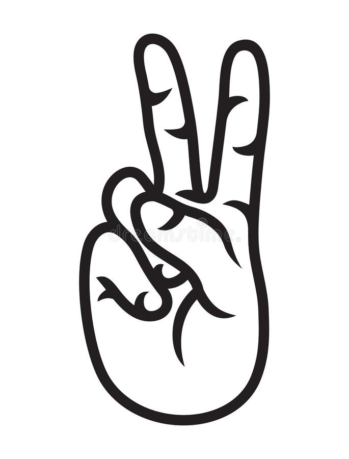 Hand peace sign stock vector. Illustration of graphic - 194402158