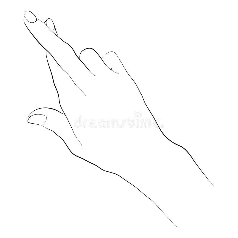 Vector Illustration of Hand in Simple Outline Style Stock Vector ...