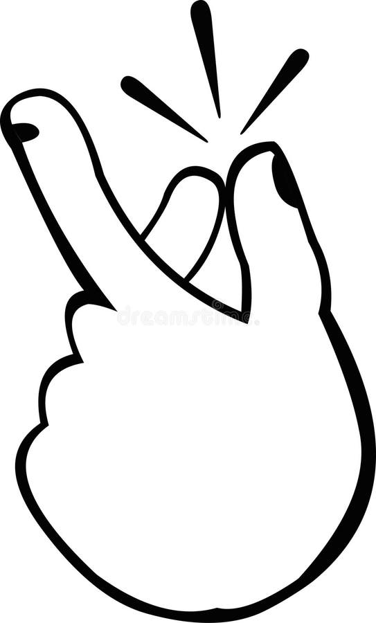 Hand Fingers Snap Black and White Stock Vector - Illustration of ...