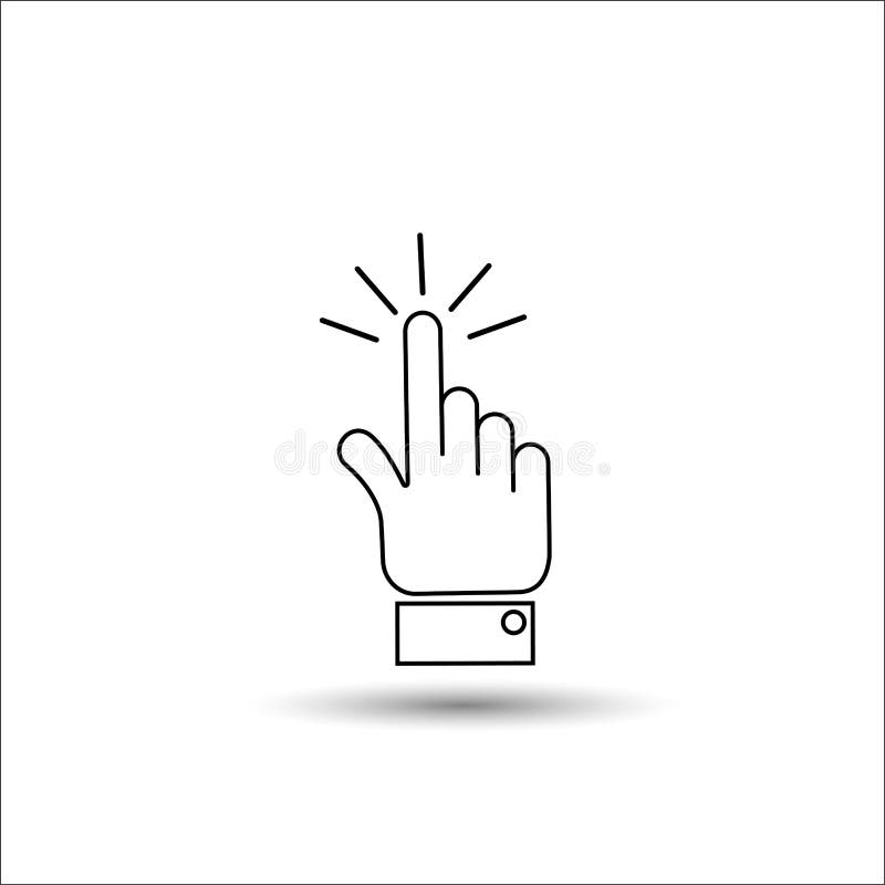 Vector Illustration of Hand with Touching a Button, Pointing Fin Stock ...