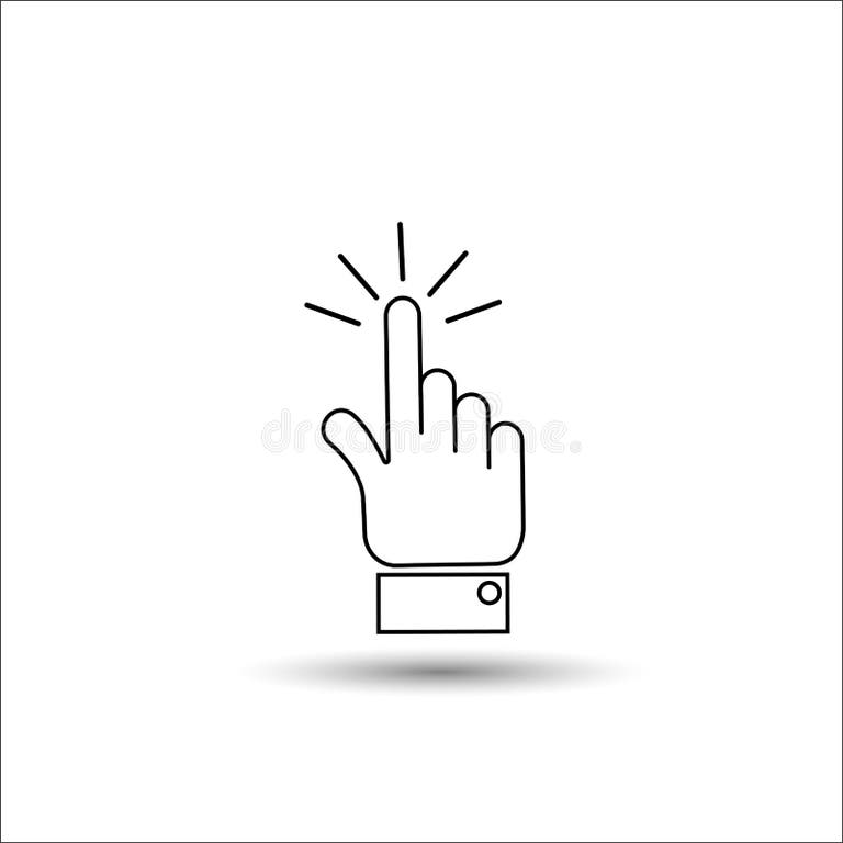 Vector Illustration of Hand with Touching a Button, Pointing Fin Stock ...