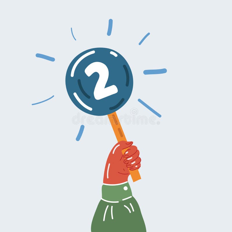Vector Illustration of Hand with Two Point Number in Stock Vector ...