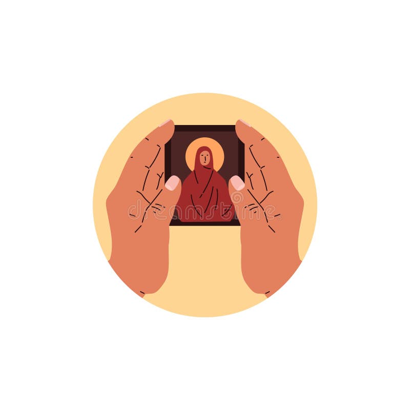 Hands Framing Saint Icon Vector Illustration Stock Vector ...