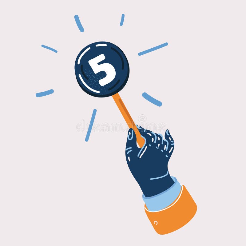 Vector Illustration of Hands Hold Five Point Banner Stock Vector ...