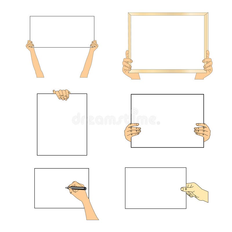 Hands Holding Empty Boards Icon Sign Symbol Isolated on White ...