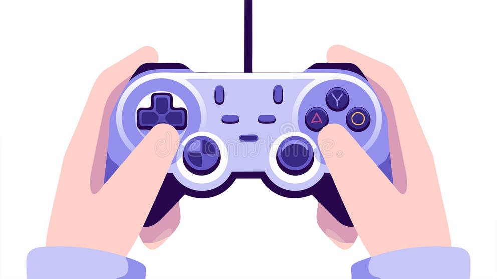 Vector Illustration of Hands Holding a Video Game Controller for Gaming ...