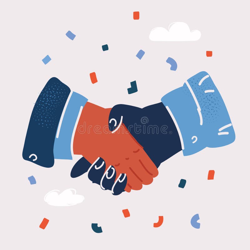 Vector Illustration of Handshake Stock Vector - Illustration of office ...