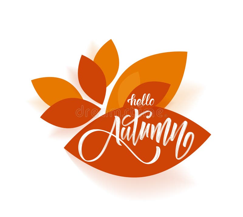 Vector Illustration: Handwritten Lettering Composition of Hello Autumn ...