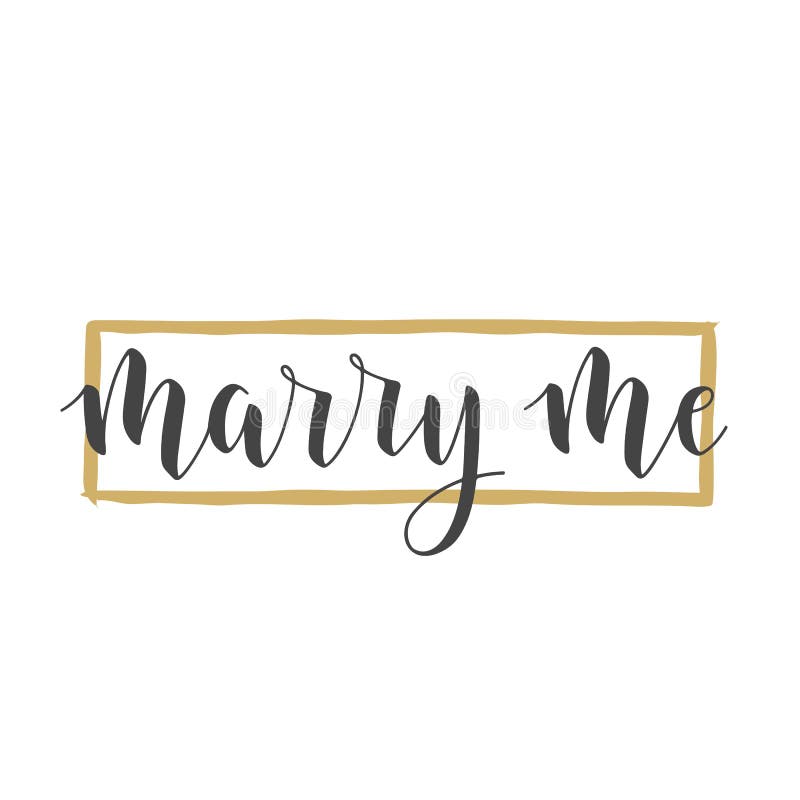 Handwritten Lettering of Marry Me. Vector Illustration Stock Vector ...