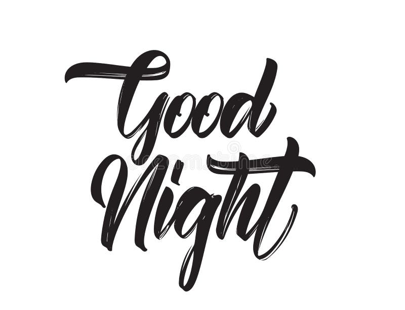 Good Night Hand Drawn Vector Lettering Phrase. Modern Typography ...