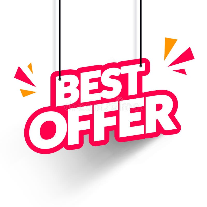 Vector Illustration Hanging Best Offer Label. Stock Vector ...