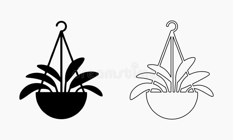 Hanging Plant Outline Stock Illustrations – 8,328 Hanging Plant Outline ...