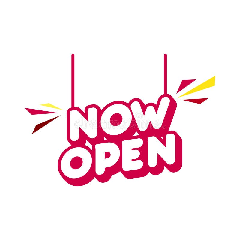 Vector Illustration Hanging Tag Now Open Stock Vector - Illustration of ...