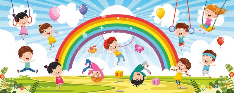 Vector Illustration of Happy Children Stock Vector - Illustration of ...