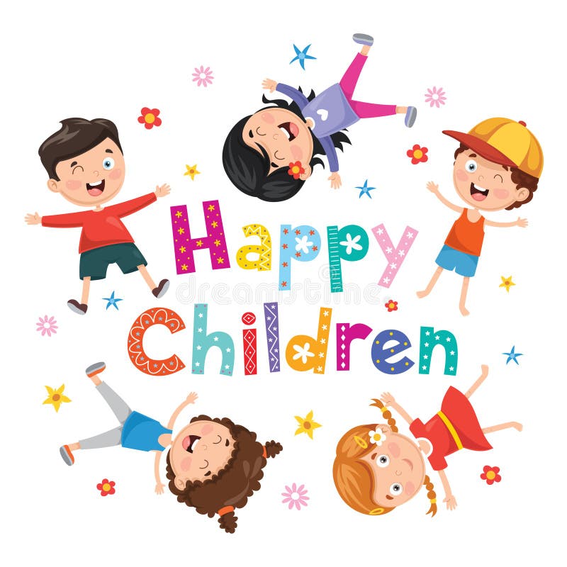 Vector Illustration of Happy Children Stock Vector - Illustration of ...